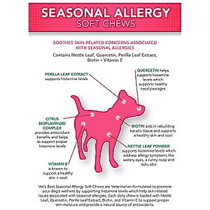 Vet's Best (3 Pack) Seasonal Allergy Soft Chews Dog Supplements,Each a 30 Day Supply