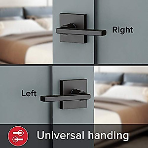 Kwikset 98150-011 San Clemente Front Door Handle with Interior Halifax Lever Featuring Microban Antimicrobial Product Protection, Matte Black