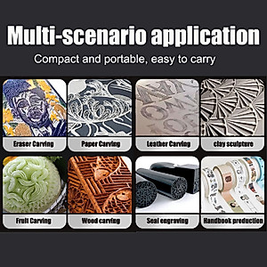 Utility knife, Portable Box Cutter, Comes with 6 Blades, Perfect for Professional Amateur Hobbyists for Modeling and Carving, Suitable for Office and Home Use (1, Silver)