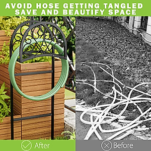 Dosker Heavy Duty Garden Hose Reel Storage Rack - Metal Standing Hose Holder for Expandable, Pocket, Magic, Flexible Hoses in Backyard