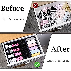 4-Pack Drawer Organizer Clothes - Neatly Store Socks, Belts, Bras & Underwear with Foldable Zip Lock Design & Non-Woven Fabric - Effortless Dresser Organizer
