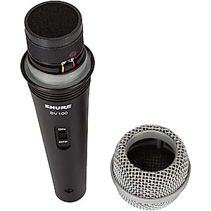 Shure SV100-W Multipurpose Cardioid Dynamic Vocal Microphone with On/Off Switch and 15' XLR-to-1/4" Cable