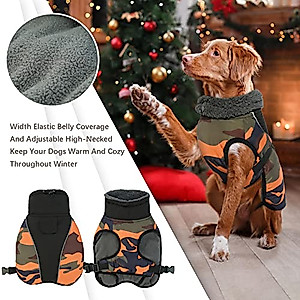 IDOMIK Dog Coat Warm Dog Winter Coat, Waterproof Dog Jacket for Large Dogs, Reflective Fleece Dog Cold Weather Coat with High Collar, Dog Snow Jacket Snowsuit Vest for Small Medium Large Dogs,3XL