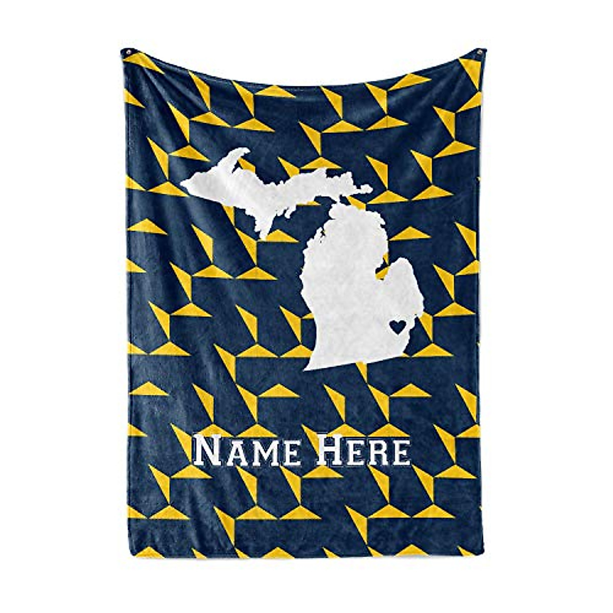 State Pride Series Michigan - Personalized Custom Fleece Throw Blankets with Your Family Name - Ann Arbor Edition