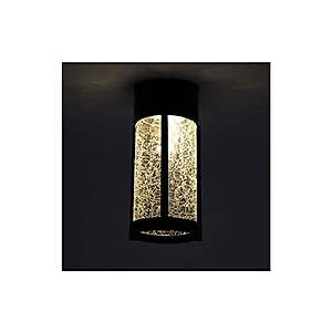 Home Zone Security Decorative Solar Wall Lights - Outdoor Crackle Glass Patio and Fence Wall Lights, 2-Pack Black
