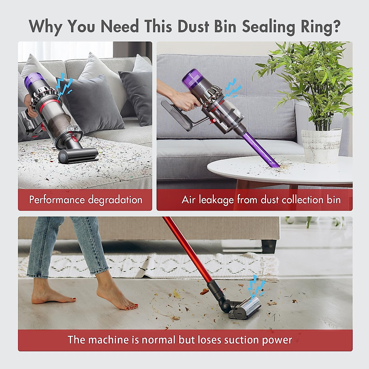 AFDD Dust Bin Top Fixed Sealing Ring Compatible with Dyson Vacuum Cleaners Accessories Replacement Part Sealing Ring Assembly Compatible with Dyson V11(SV14 SV15) V15(SV22)