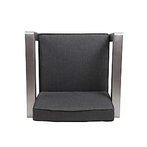 Christopher Knight Home 306462 Booth Outdoor Aluminum Club Chairs, Silver (Set of 2), Sliver/Gray