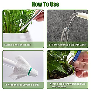 NiHome Mushroom Aqua Spike Self-Watering Bulb 2-Pack 10" Long Gradient Red Blue Hand-Blown Glass Globe Pot Plant Waterer for Home Indoor Outdoor Garden Patio Hanging Flower Automatic Irrigation System