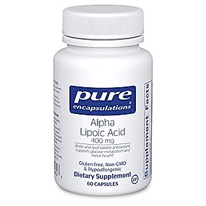 Pure Encapsulations Alpha Lipoic Acid 400 mg | ALA Supplement for Liver Support, Antioxidants, Nerve and Cardiovascular Health, Free Radicals, and Carbohydrate Support* | 60 Capsules
