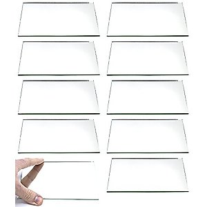 10 Pack Rectangular Plano Glass Mirror, 6" x 4" - 2mm Thick Approx. - Eisco Labs