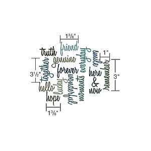 Sizzix, Multi Color, One Size Thinlits Die Set 660225, Friendship Words Script by Tim Holtz, 16 Pack