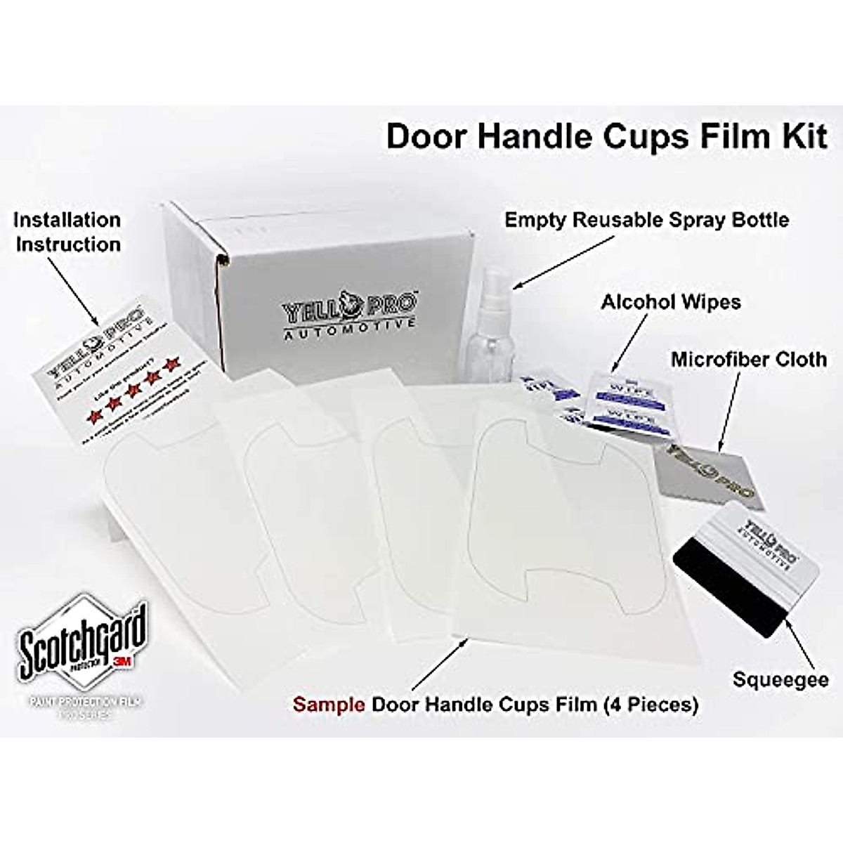 YelloPro Custom Fit Door Handle Cup 3M Scotchgard Anti Scratch Clear Bra Paint Protector Film Cover Self Healing PPF Guard Kit for 2020 2021 2022 2023 Ford Explorer ST, XLT, Limited Platinum SUV