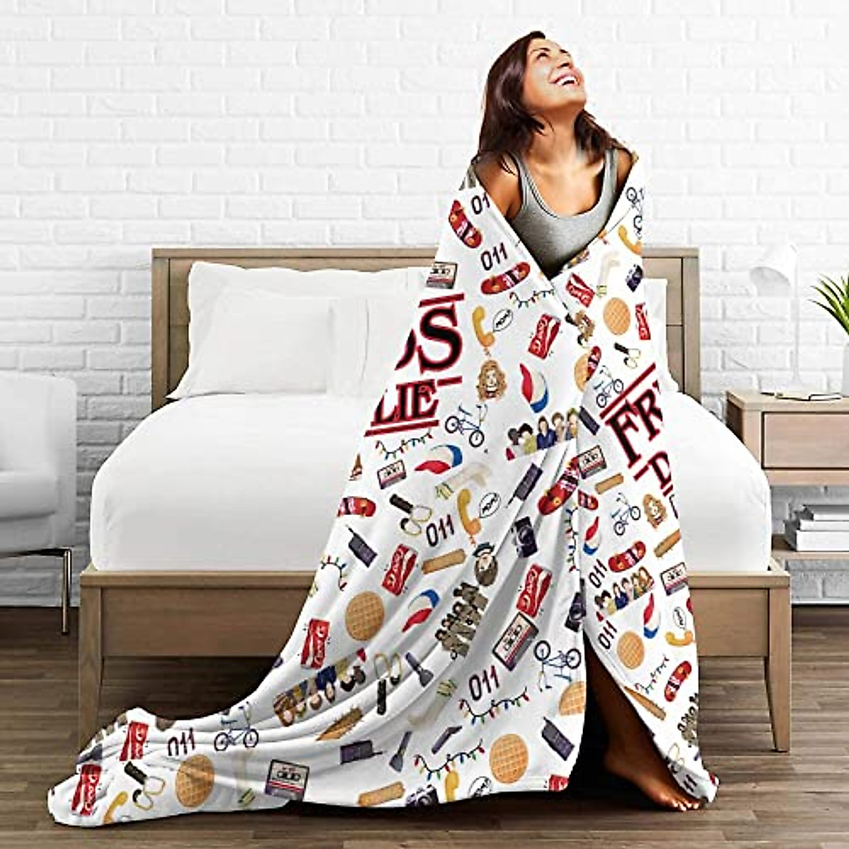 Christmas Lights Blanket Fleece Fuzzy Comforter Lightweight Soft All Season Throw Blankets Birthday Gifts for Men Women Boys50 x40