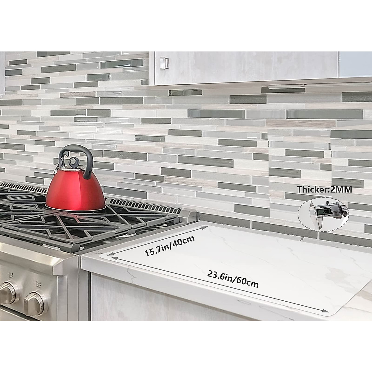 Silicone Mat for Kitchen Counter, Heat Resistant Nonskid Table Mat for Air Fryer to Site on, Countertop Protector, Thick 2MM, XL Large