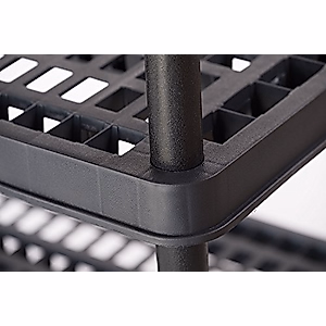 Keter Resin 5-Tier Freestanding Multipurpose Shelf Display Rack for Basement, Kitchen, and Garage Storage Shelving and Organization, 24", Black