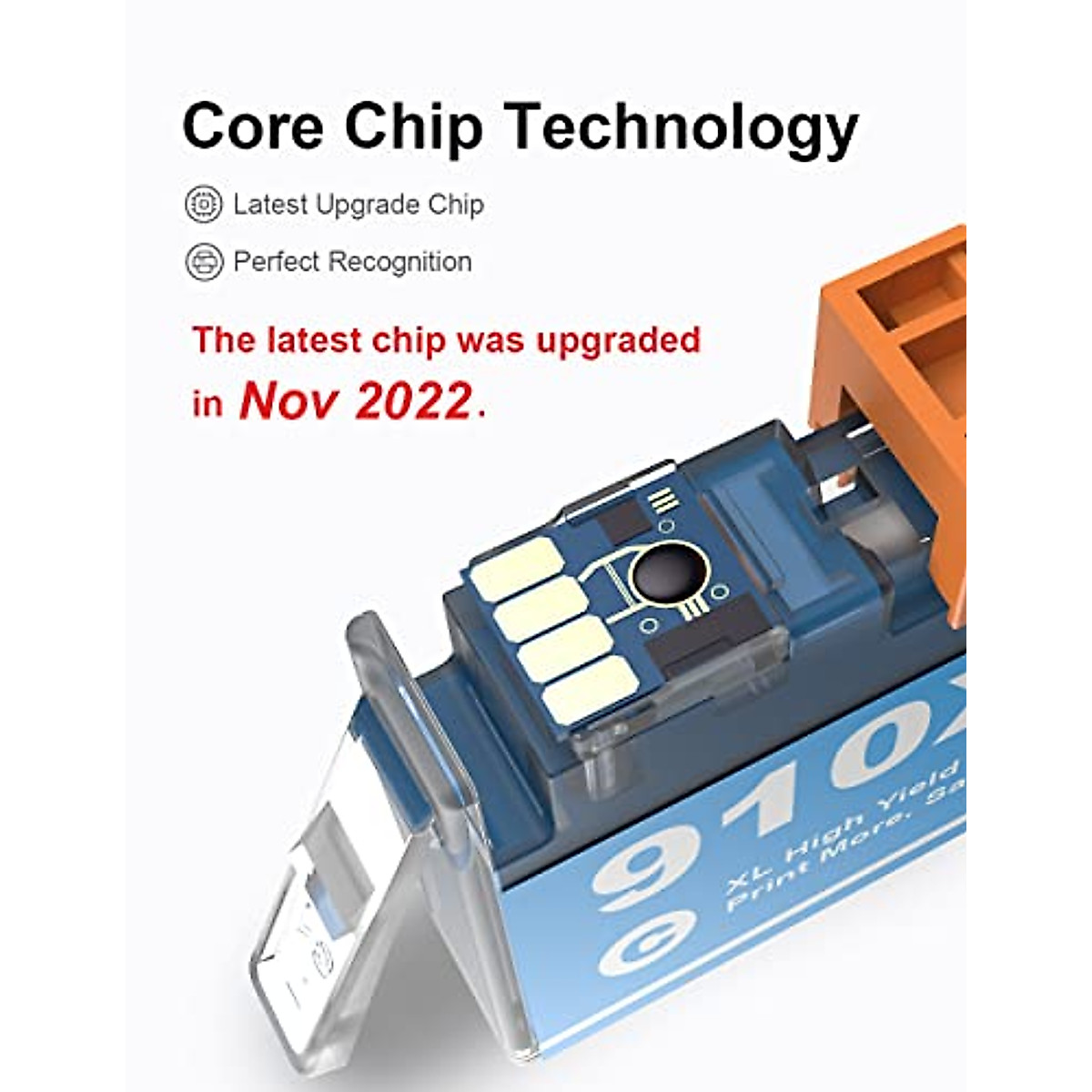 INK4U Compatible 910 Ink Cartridges Replacement for HP 910XL Ink Cartridges Combo Pack to Work with HP OfficeJet Pro 8025 8035 8020 8030 8028 OfficeJet 8022 8018 8015 8010 Printer (1B1C1M1Y, 4-Pack)