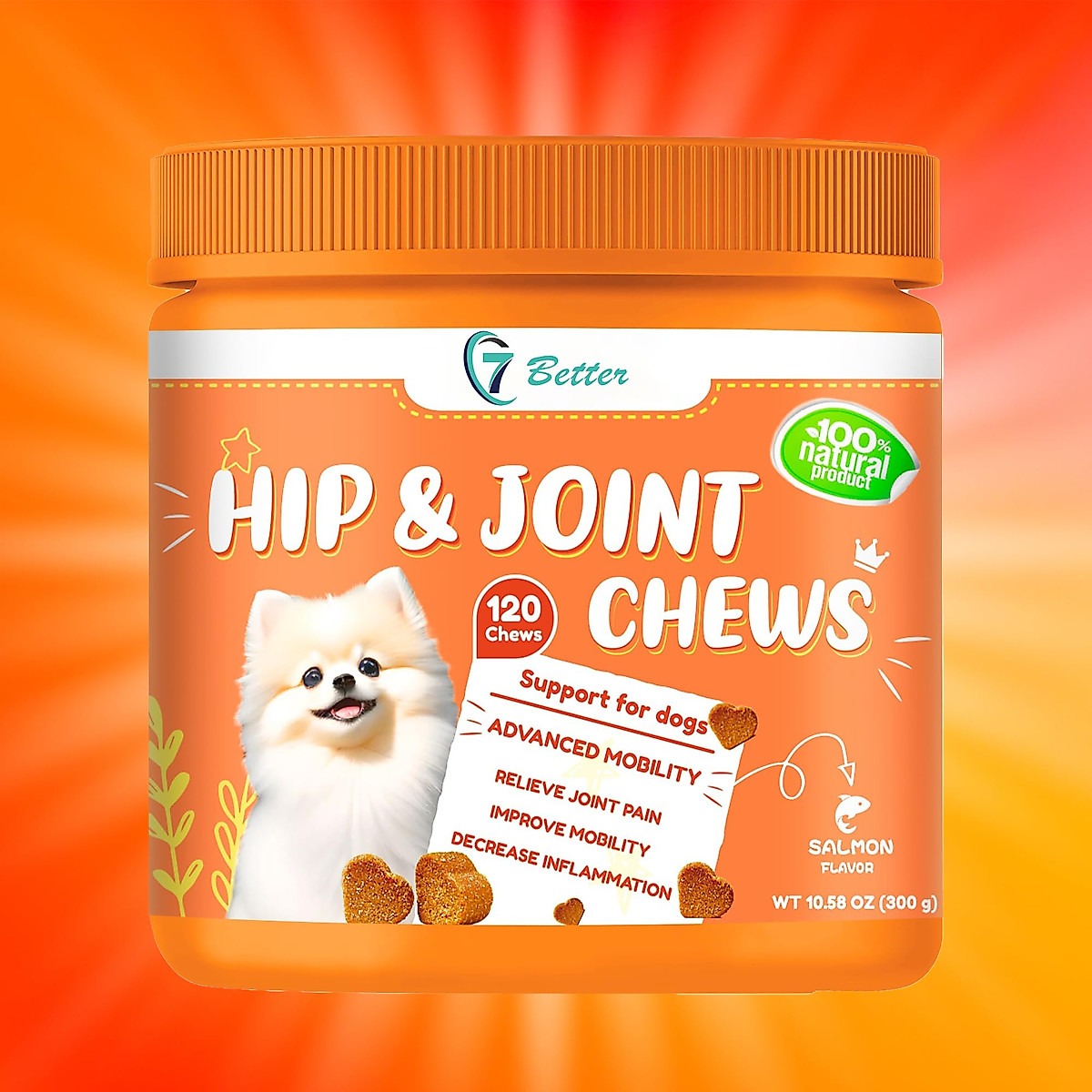 Hip and Joint Supplement for Dogs - Glucosamine for Dog Joint Supplement - with Chondroitin, MSM, Vitamins C and E for Dog Joint Relief - Mobility Bites Bacon – 120 Count