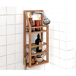 AquaTeak Moa Rectangular Teak Shower Organizer