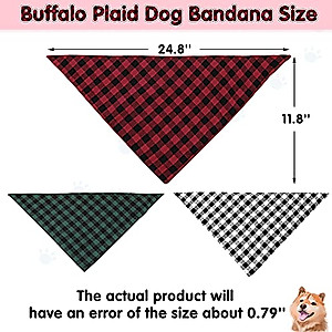 Buffalo Plaid Dog Bandana & Hair Scrunchies Dog Puppies Pets Accessories Cotton Bandanas Handkerchiefs Scarfs Dog Birthday Party Outfit Dog Lovers Presents