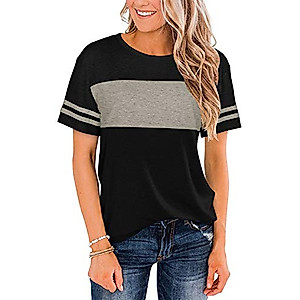 Tshirts for Women Loose Fit Black Short Sleeve Summer Tops for Women 2023 Trendy XL