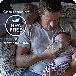 NUK Simply Natural Glass Bottles, 8 Oz, 3 Pack