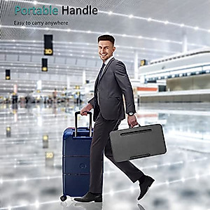 Portable Laptop Lap Desk with Pillow Cushion, Fits up to 17 inch Laptop, Laptop Stand with Device Ledge and Phone Holder, for Home Office, Black, ISTUDYNITURE