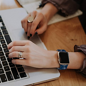 Nautical Theme Blue Anchor Watch Bands Compatible with Apple Watch 38mm 40mm 41mm for Women Men Silicone Wristbands Strap Replacement for IWatch Series SE 8 7 6 5 4 3 2 1