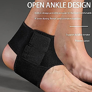 JINGBA Ankle Brace for Men & Women, Adjustable Athletics Achillies Tendon Ankle Wrap,One Size Fits All.For Ankle Sleeve for Plantar Fasciitis, Achille
