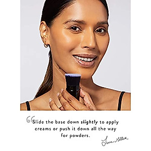 LAURA GELLER NEW YORK Retractable Black Kabuki Brush for Liquid, Cream and Powder Face Makeup With Aluminum Handle