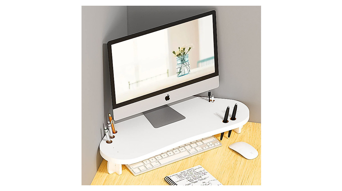 Triangle Wood Monitor Stand Riser - Elevate Your Workspace