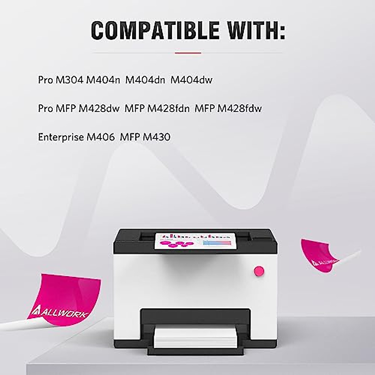 ALLWORK 58A [with Chip] CF258A Remanufactured Toner Cartridge Replacement for HP CF258A 58X Use for HP Laser Pro M404n M404dn M404dw MFP M428dw M428fdn M428fdw M430 M304 M406dn M430f Printers 2 Packs