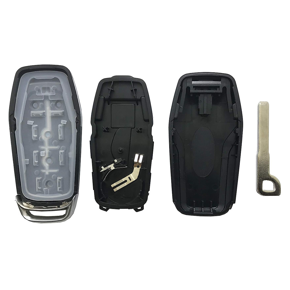 Smart Key Fob Shell Case Fit for Ford Fusion Mustang Explorer Edge 5 Buttons Keyless Entry Remote Key Fob Cover Housing (Black)