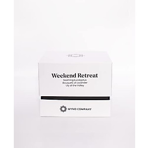 MYND COMPANY Aromatherapy Candle | Scented Candles for Home | 7oz All Natural Soy Wax Ceramic Jar Candles | Weekend Retreat Scented Candle with Gift Box | Mind Company