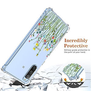 GTBDEKI Phone Case for Xperia 10 IV 5G Case, Sony 10 IV XQ-CC54 XQ-CC72 Case, Clear Case with Flower Garden Patterns Protective Phone Cover for Sony Xperia 10 IV Flower Bouquet