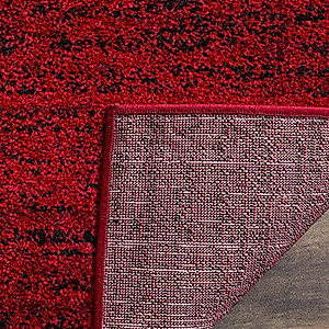 SAFAVIEH Adirondack Collection Area Rug - 6' x 9', Red & Black, Modern Abstract Design, Non-Shedding & Easy Care, Ideal for High Traffic Areas in Living Room, Bedroom (ADR117F)