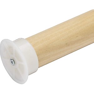 Closet Pole with Wood Construction and Plastic Brackets, 1 3/8" Thick, Natural Finish (6 FT LONG)