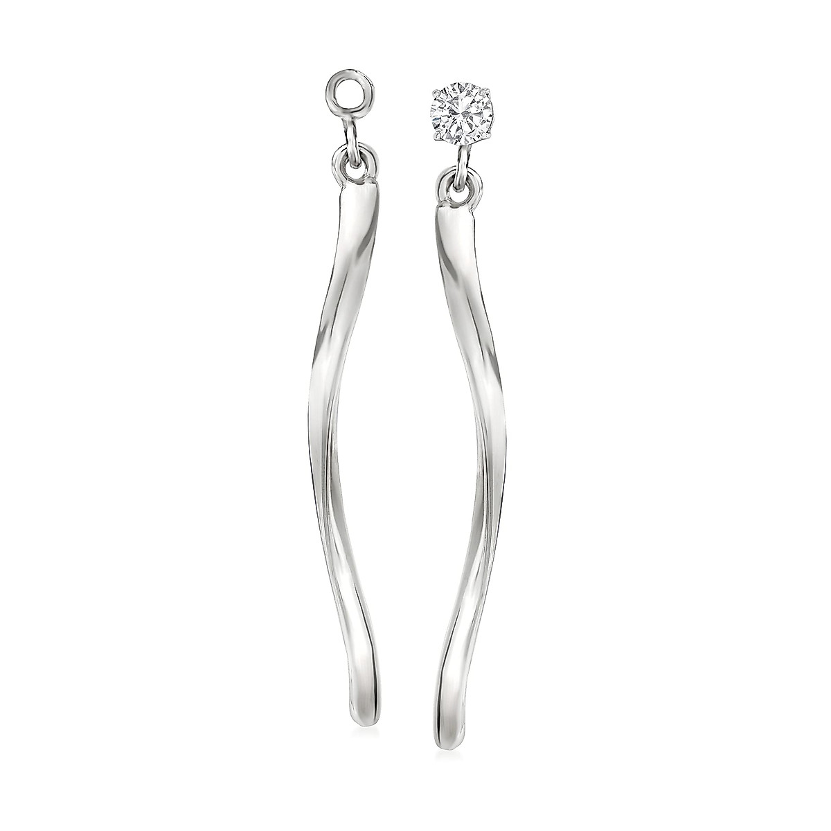 Ross-Simons Sterling Silver Twisted Drop Earring Jackets