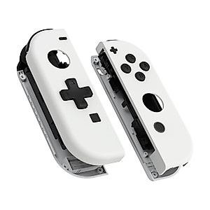 eXtremeRate White DIY Housing (D-Pad Version) with Full Set Buttons for Joycon Handheld Controller, Replacement Shell Case for Nintendo Switch & Switch OLED [Only The Shell, NOT The Joycon]