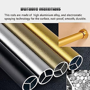 RENLXFI Hanger Bar Wall Mount, Aluminum Alloy Round Closet Rod for Bathroom Wardrobes Windows Balcony, Clothing Garment Rail, with end Supports (Size : 30cm/11.8in)