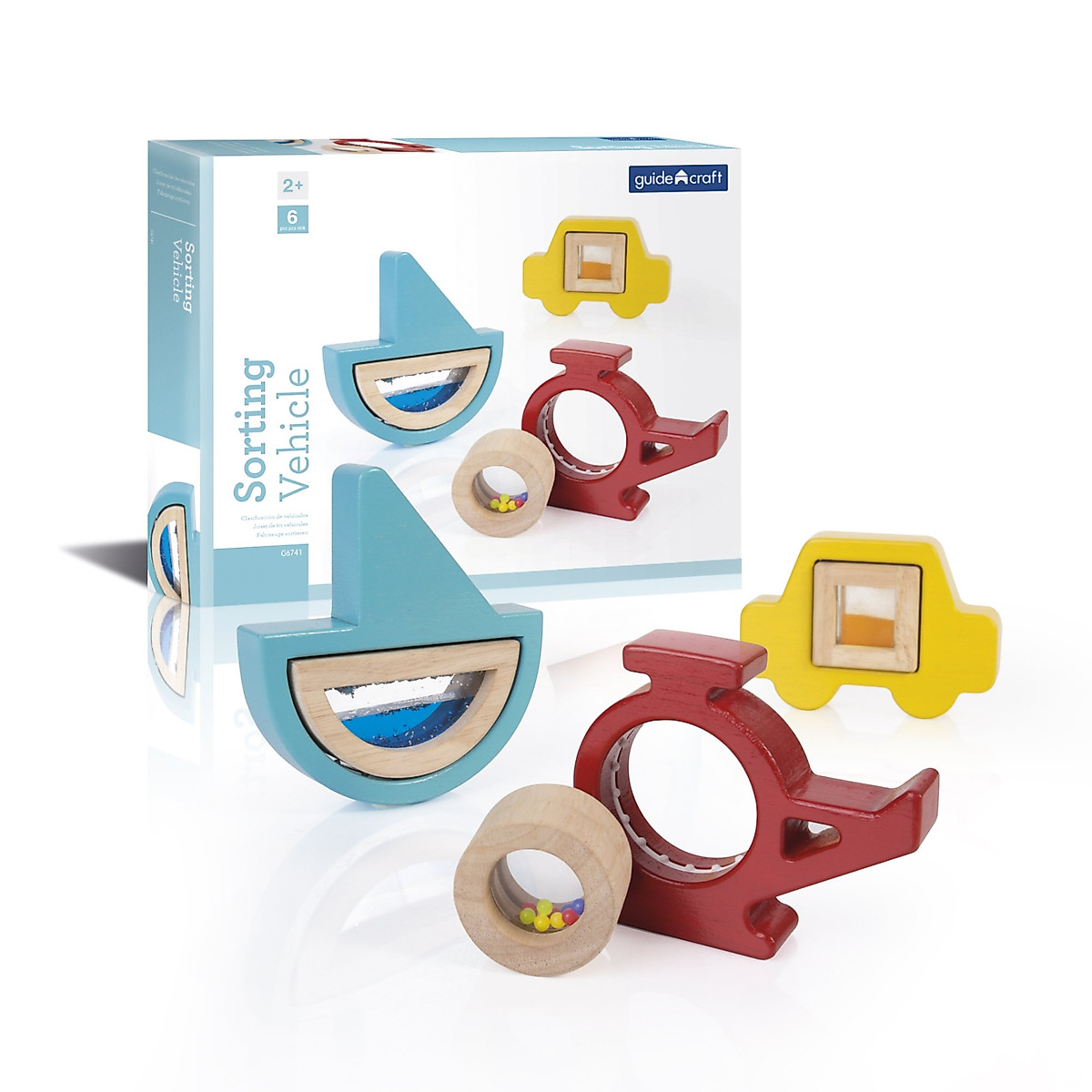 Guidecraft Sorting Vehicles, Kids Learning and Educational Toys, Manipulative For Toddlers