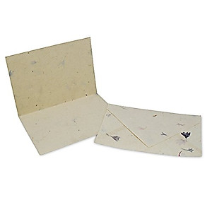 Nepali Cherish Greeting Card & Envelope Box Set with Handmade Lokta Paper from Nepal, 15 Greeting Cards (Cornflower)