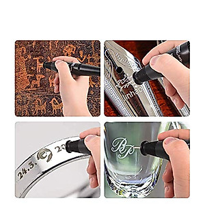 Electric Engraving Machine Mini DIY Etcher Engraving Carve Machine Tool Kit with Diamond Tip Bit to Engrave on Metal Glass Ceramic Plastic Wood Jewelry Stone