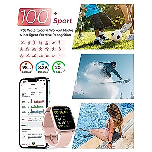 Fitpolo Smart Watch for Women, 1.8" Fitness Watch with Alexa, 100+ Sports Activity Trackers for Android iPhone(Answer/Make Call), Womens Smart Watches with Heart Rate Sleep SpO2 Monitor