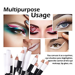 Ownest 12 Packs Professional Highlighter Eye Liner Pen, Soft Strokes Easy to Color Eyeshadow Pencil, Waterproof, Long lasting, White Eyeliner Pencil Makeup