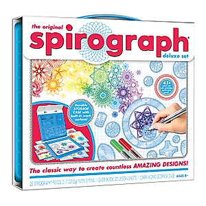 Spirograph Deluxe Set –Arts and Crafts, Kids Toys, Art Supplies, Craft Supplies, Drawing Kit, Spiral Art, Classic Gear Design Kit, Build-in Case, Pens, Design Sheet Included, Ages 8+