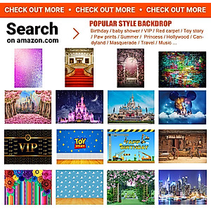 Cartoon Blue Sky and White Clouds Backdrop Wood Floor Backdrop 7x5ft Polyester Kids Birthday Party Boy Baby Shower Photo Background Dessert Table Banner Photo Studio Photography Props YL027