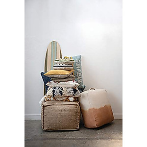 Creative Co-Op Love Chindi Appliqued Rectangle Cotton Tassel Corners Lumbar Pillow, Multicolor