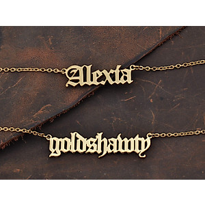 LikeFun Personalized 18K Gold Plated My Name Necklace Jewelry Gifts for Her Cobi