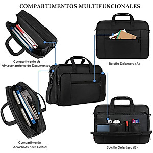 17 Inch Laptop Bag, Large Business Briefcase for Men Women, Taygeer Travel Laptop Case Shoulder Bag, Waterproof Expandable Computer Messenger Bag, Durable Carrying Case Fits 17 in Laptop and Notebook