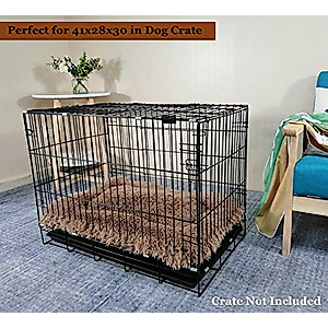 Poohoo Soft Plush Dog Bed, 41"L x 28"W x 3.9"Th, X-Large, Camel